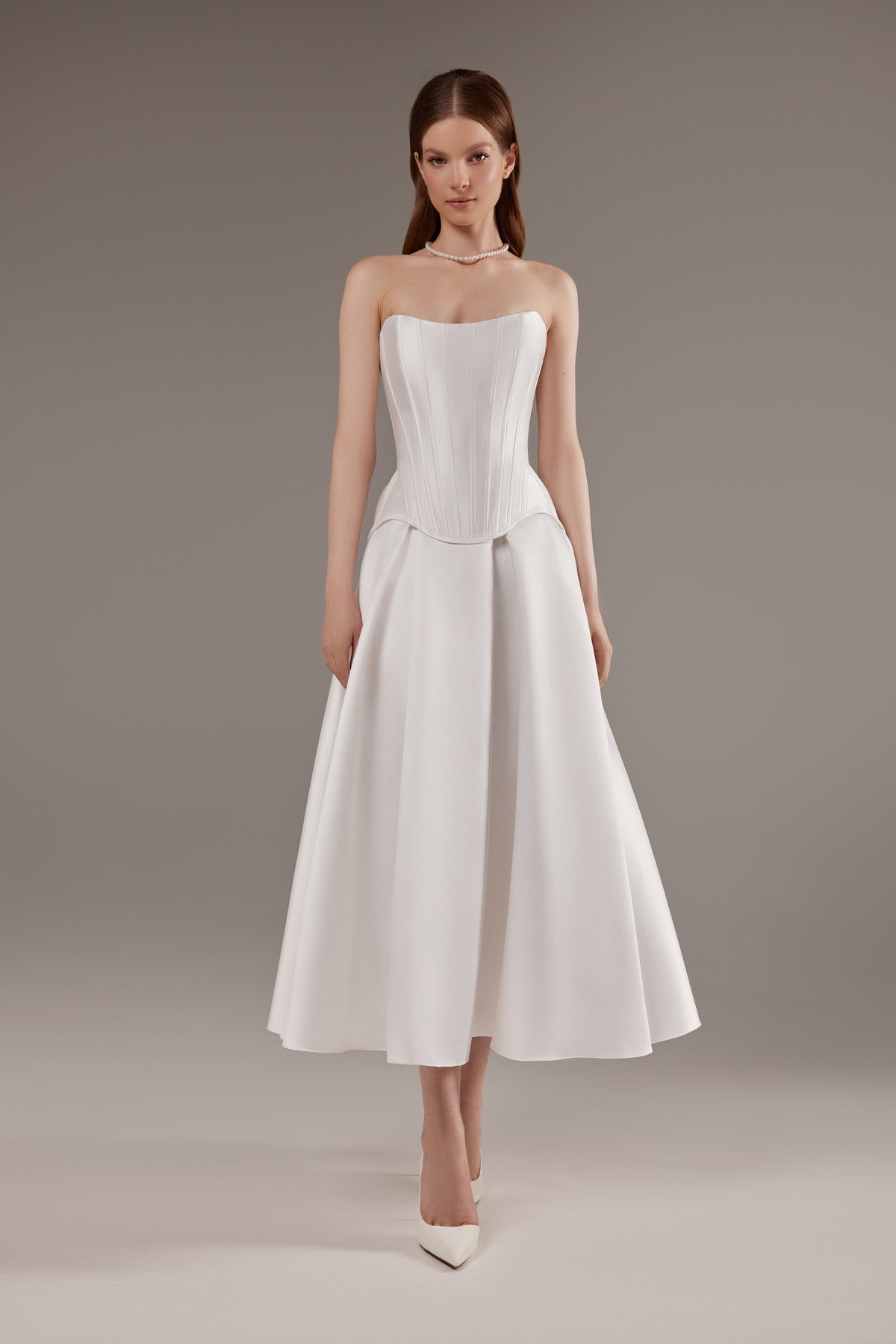Two-Piece Mikado Corset Wedding Dress Priscilla | Modern A-line Minima